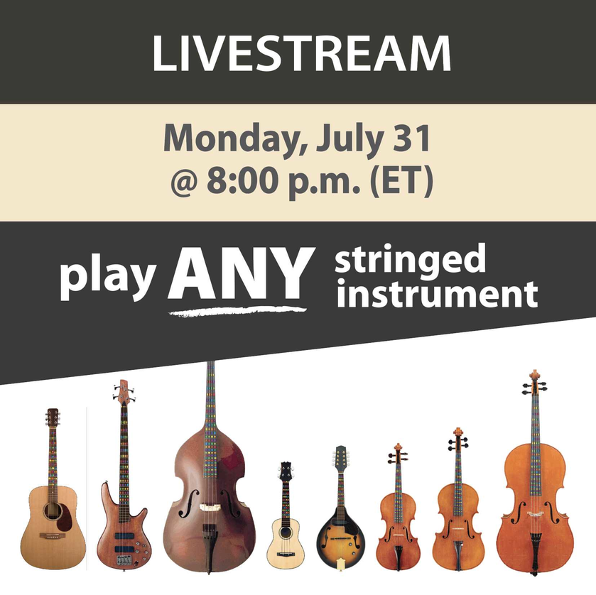 Shared post - YouTube Live -- Play ANY stringed instrument