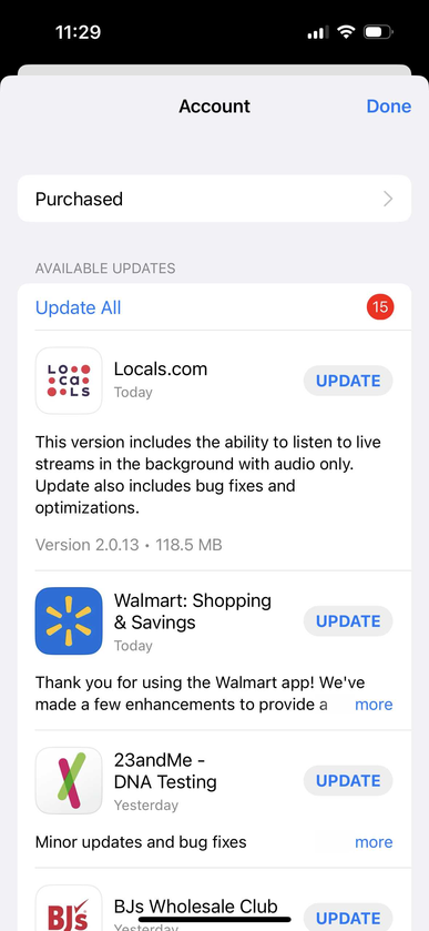 Shared post - Locals App Update