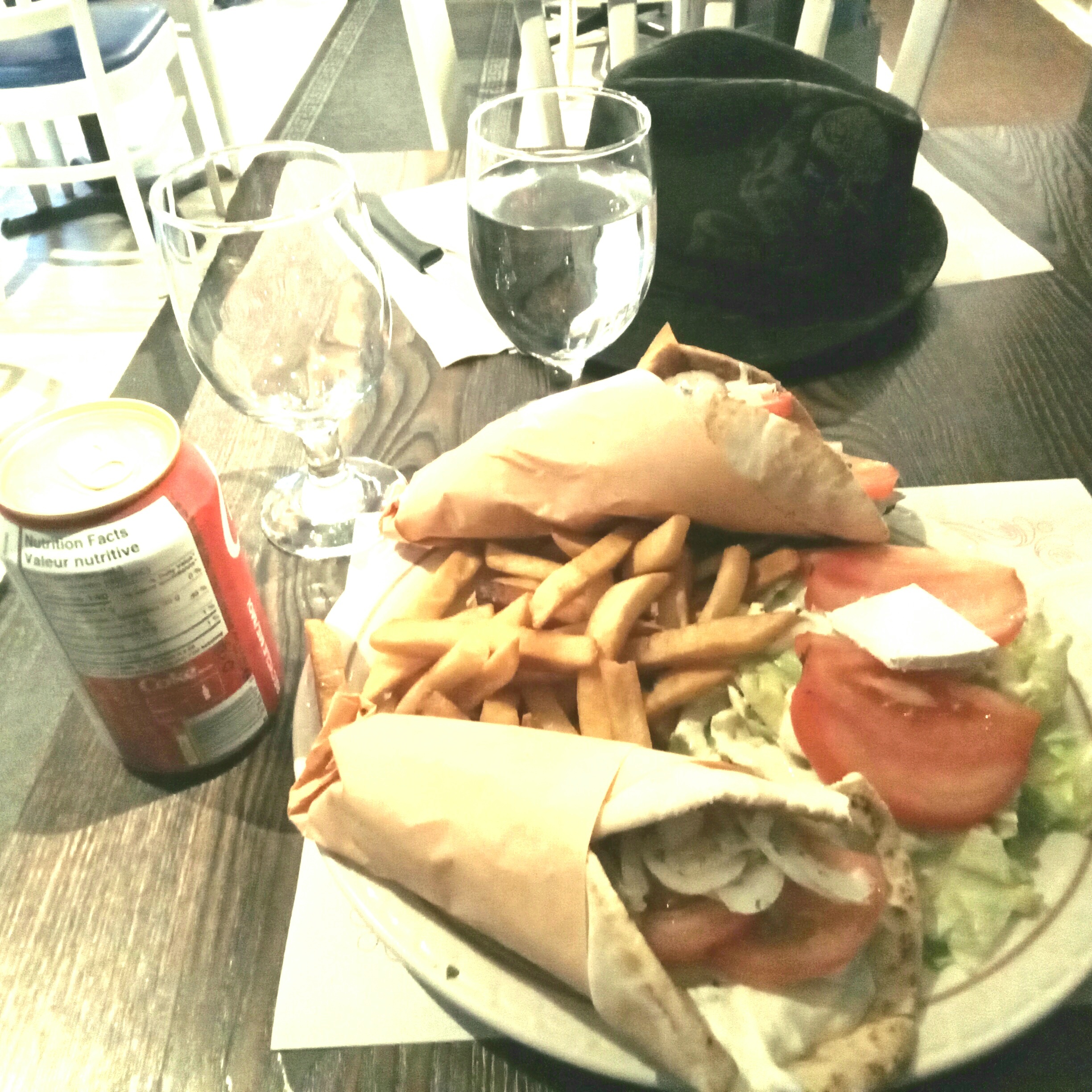 Shared post - Gyro Pita, Souvlaki Pita, French Fries, Salad And A Coke ...