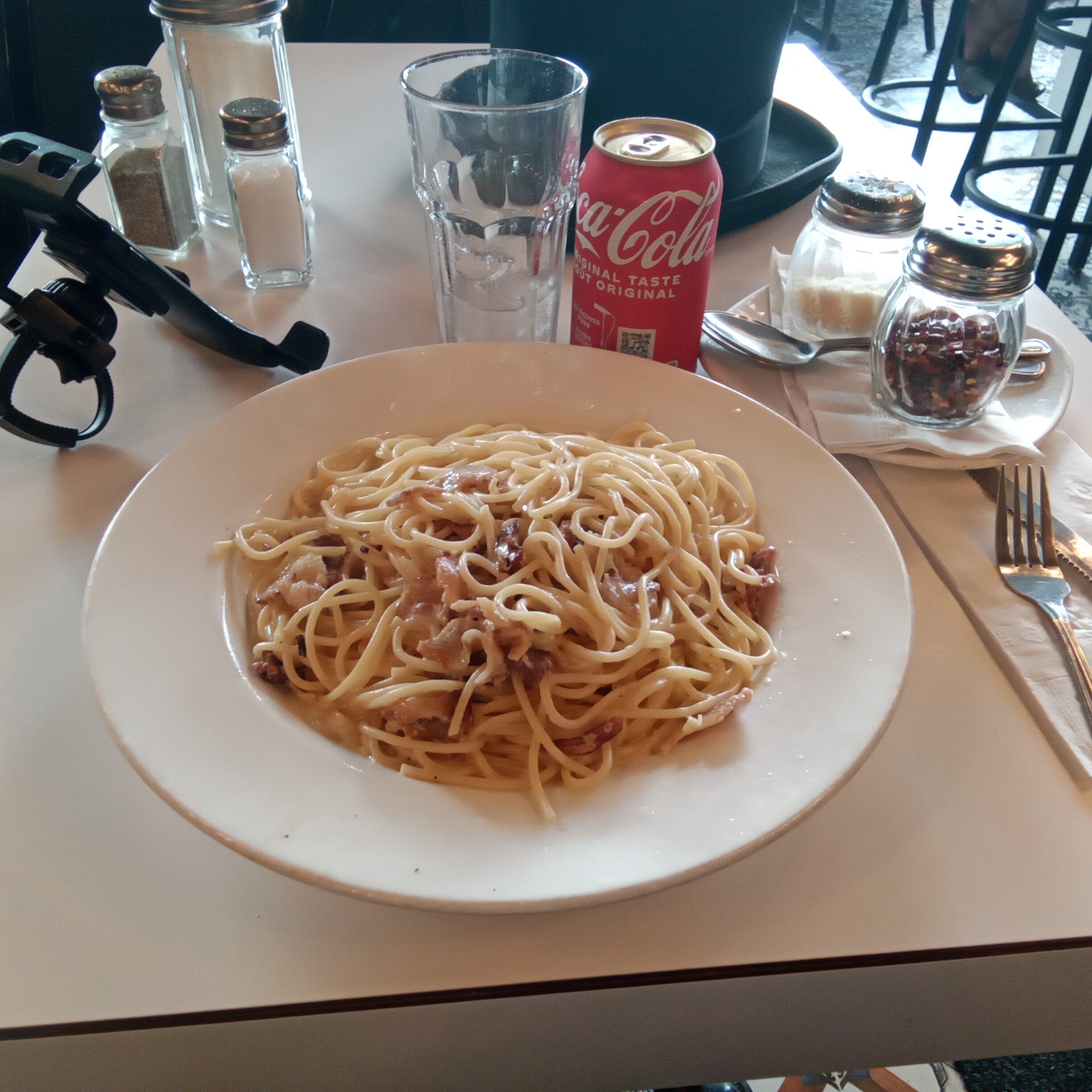 Shared post - Spaghetti Carbonara And A Coke. 😀🙂🥰🍝🥓🥤🐽🐷🐖