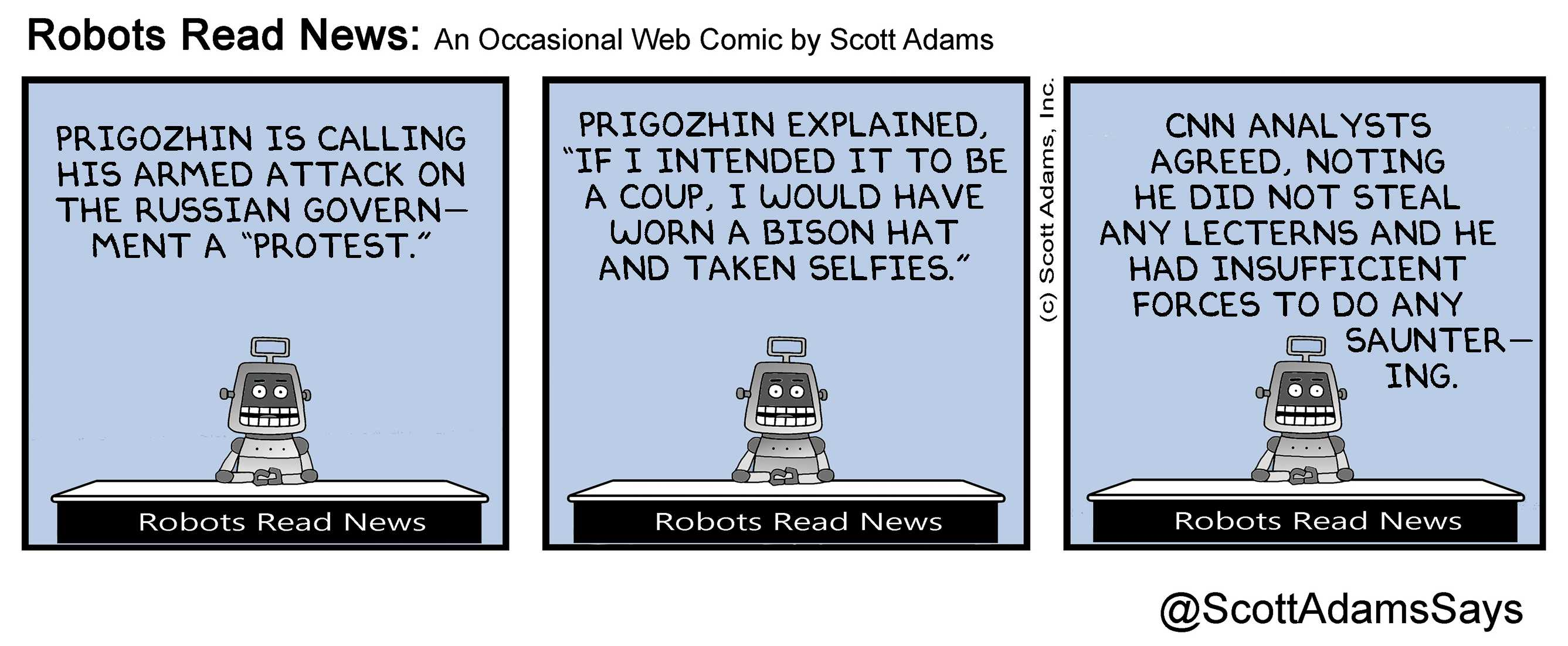 Shared post - Robots Read News about the Russia "protest"